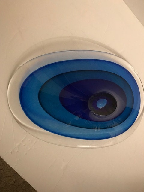 SATURN Glass Sculptural Bowl Signed by Artist Richard Glass - Etsy