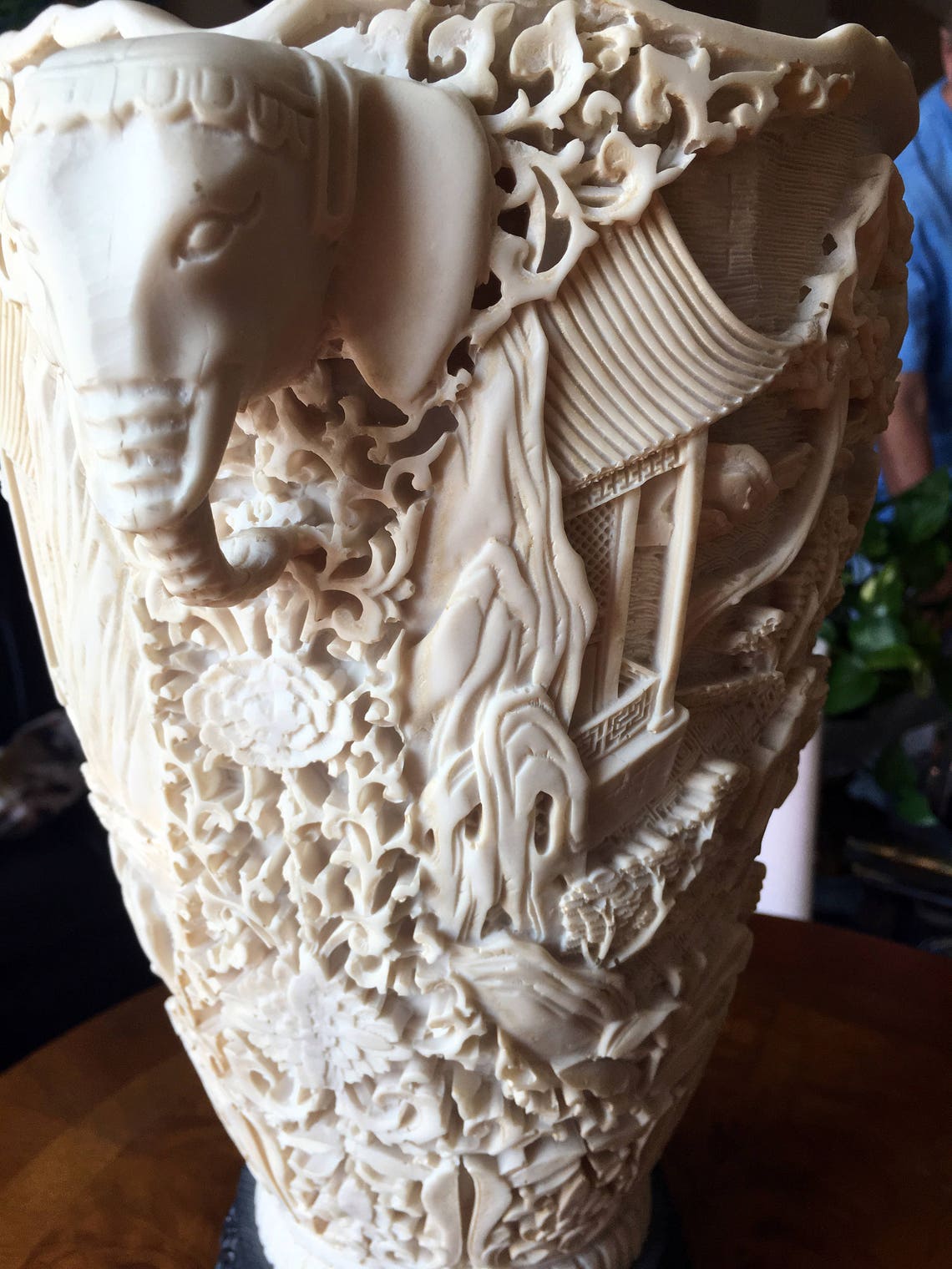 Large Antique Chinese Faux Ivory Vase - Etsy