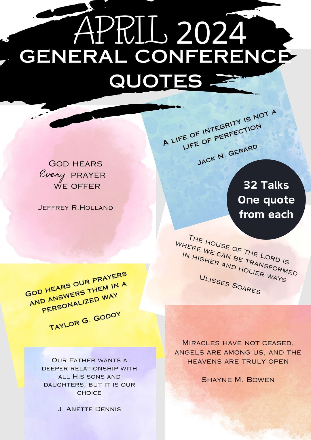 April 2024 General Conference Quotes: LDS Handouts (digital Download ...