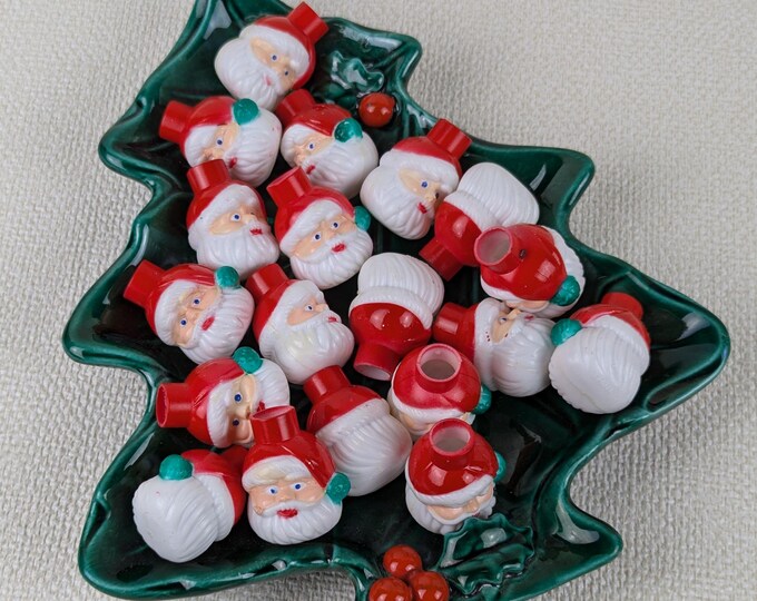 Vintage Santa Head Mini Blow Mold Christmas Light Covers - Set of 19 - Etsy