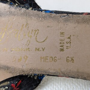 Vintage Bertlyn Mid-century Brocade Wedge Slippers US Size 6-6.5 USA - Etsy