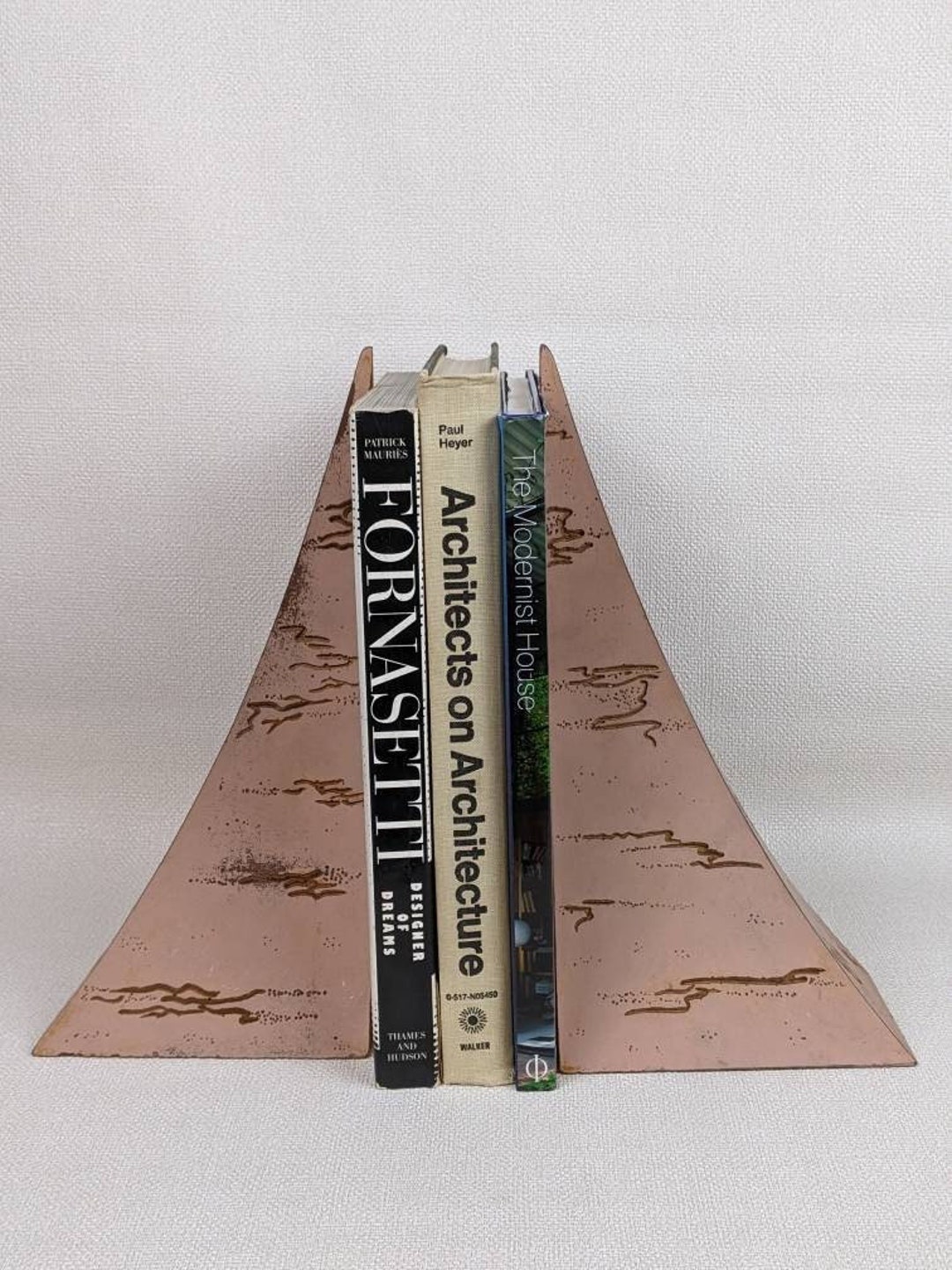 Vintage Oversize MCM Stylized Pyramid Bookends - Palm Springs Vibe ...