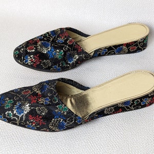 Vintage Bertlyn Mid-century Brocade Wedge Slippers US Size 6-6.5 USA - Etsy