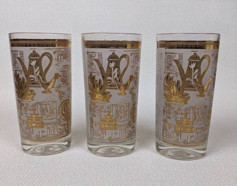 Vintage 1960's Frosted Glass Colony Americana Tumblers - Etsy
