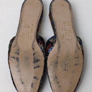 Vintage Bertlyn Mid-century Brocade Wedge Slippers US Size 6-6.5 USA - Etsy