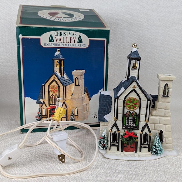 Lighted Ceramic Church - Etsy
