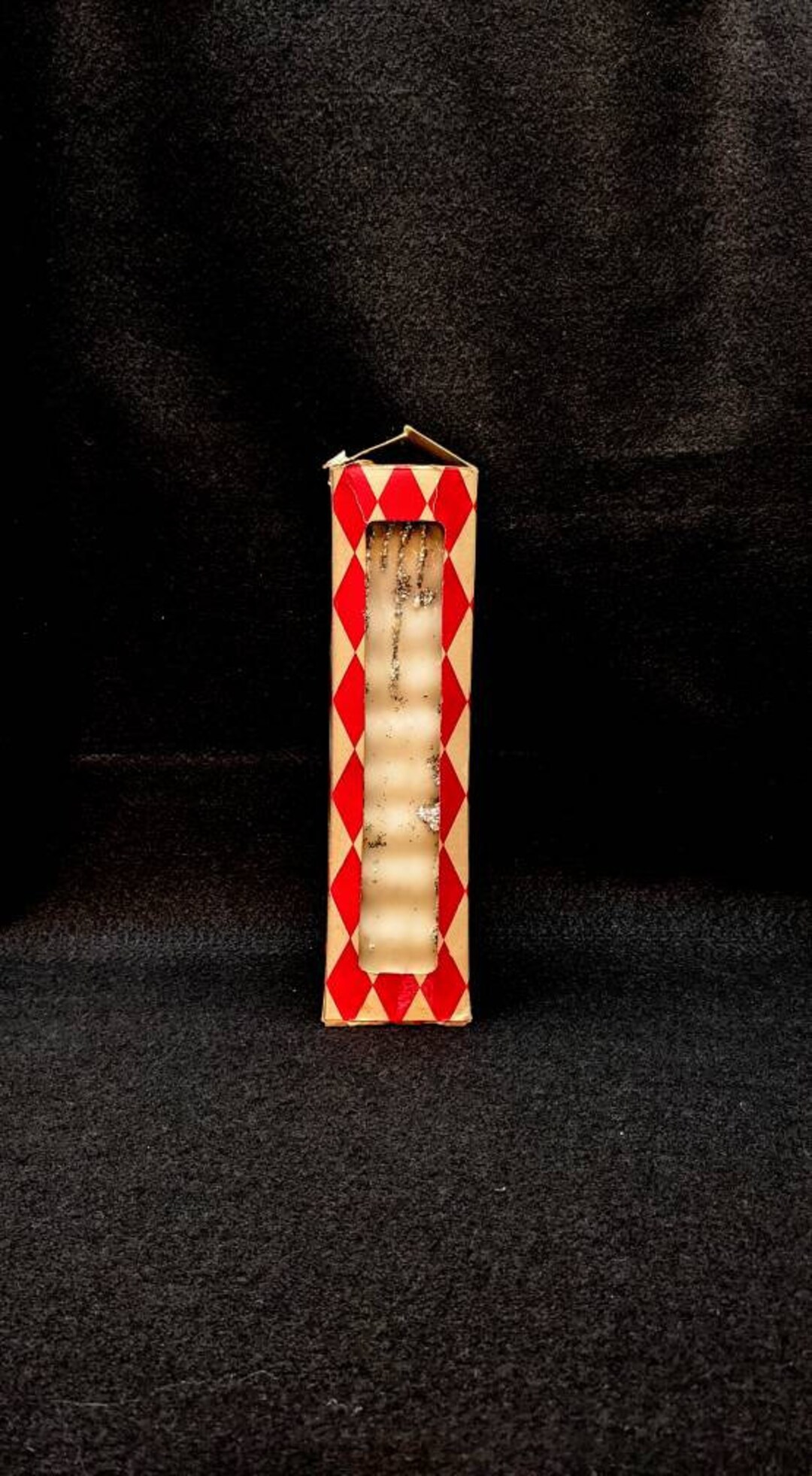 Vintage MCM Glittery Holiday Pillar Candle - Candle Gems by Windsor ...