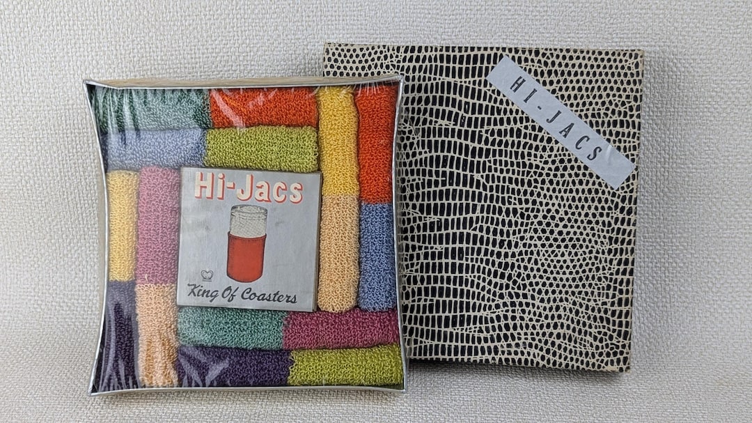 Vintage Boxed Mid-century Hi-jacs King of Coasters - Stretch Knit ...