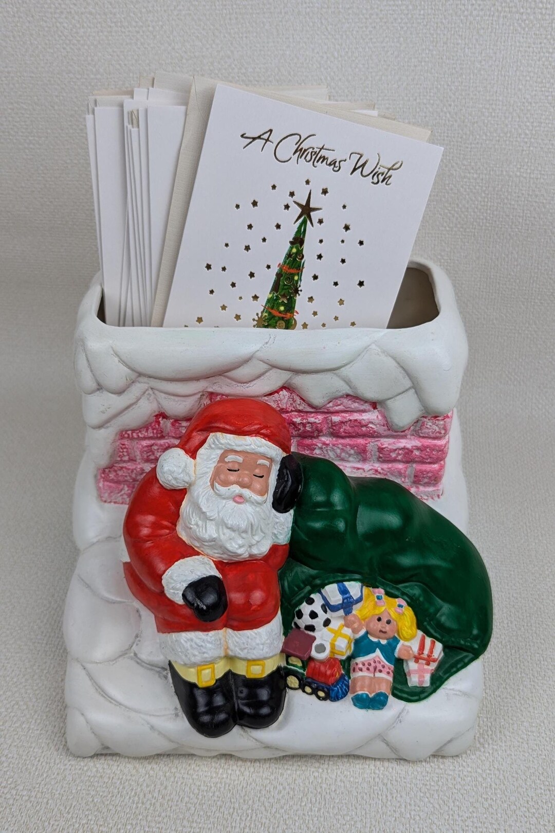 Vintage 1990s Large Ceramic Mold Hobbyist Santa Planter or Christmas ...