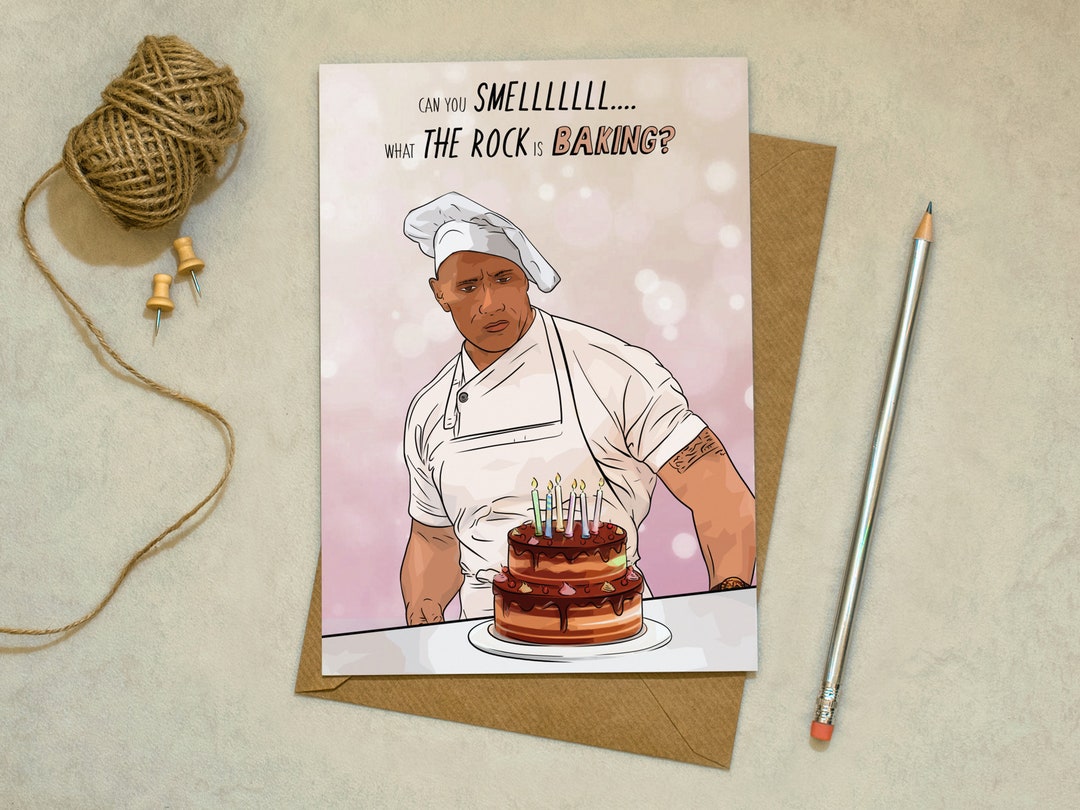 Funny Dwayne Johnson Birthday Card – the Rock “rock is Cooking ...