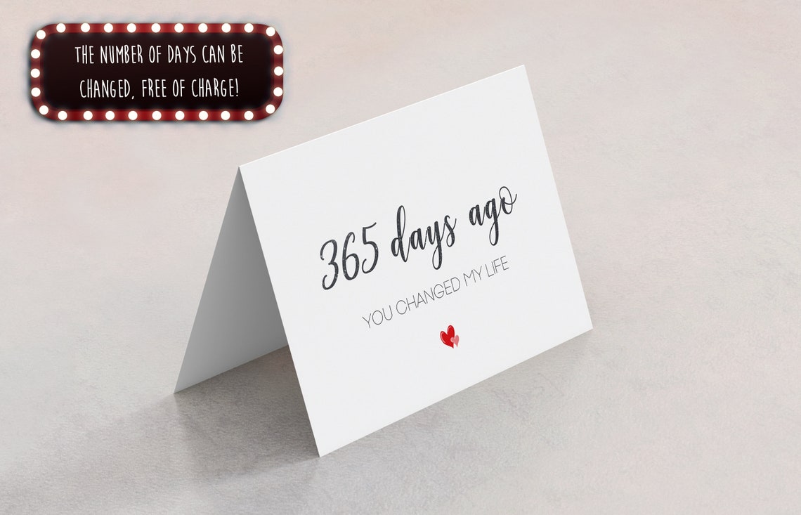 365 Days Ago Greetings Card Love Card Anniversary Card - Etsy