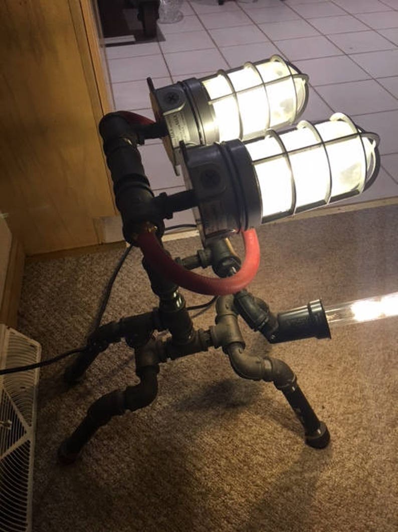 Steampunk-industrial-robot-pipe-lamp - Etsy