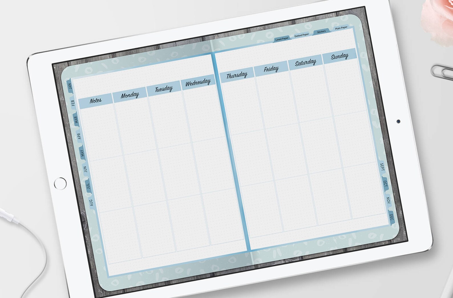 Realistic Blue Digital Planner - Etsy