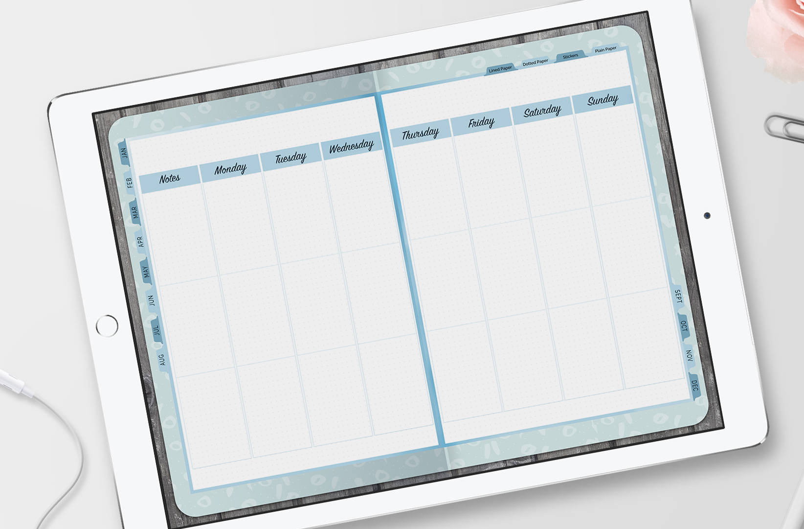 Realistic Blue Digital Planner - Etsy