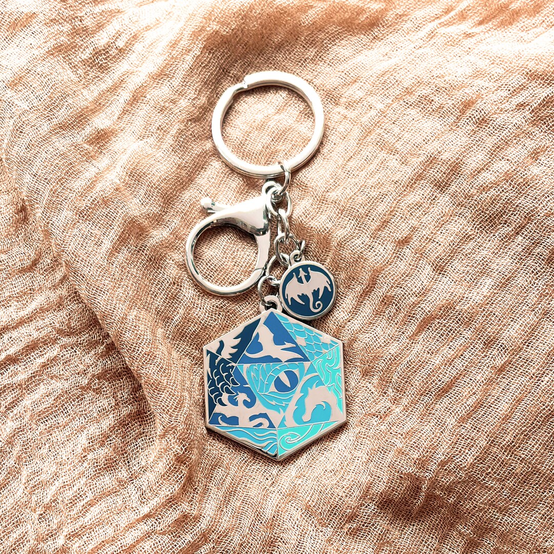 Dragon D20 Keychain - Etsy
