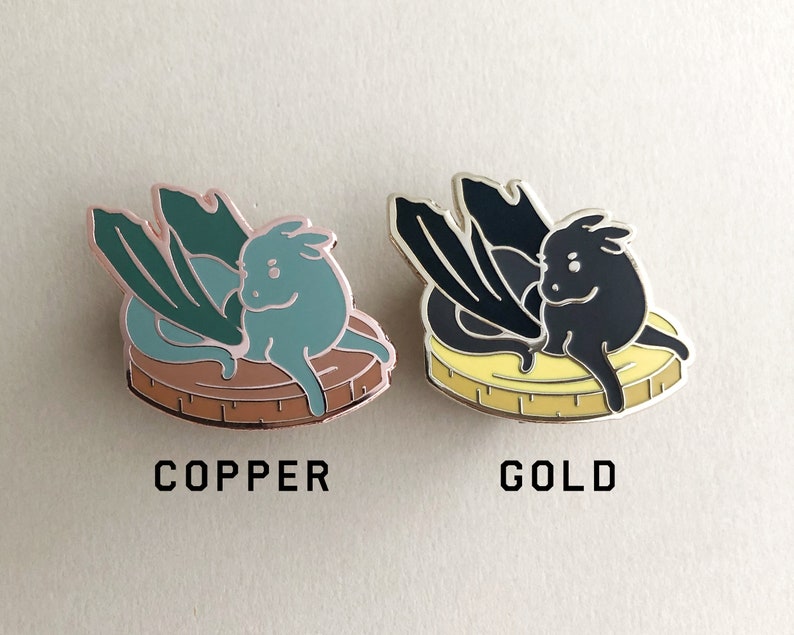 Coin hoarding tiny dragon Tiniest Hoard Hard enamel pin | Etsy