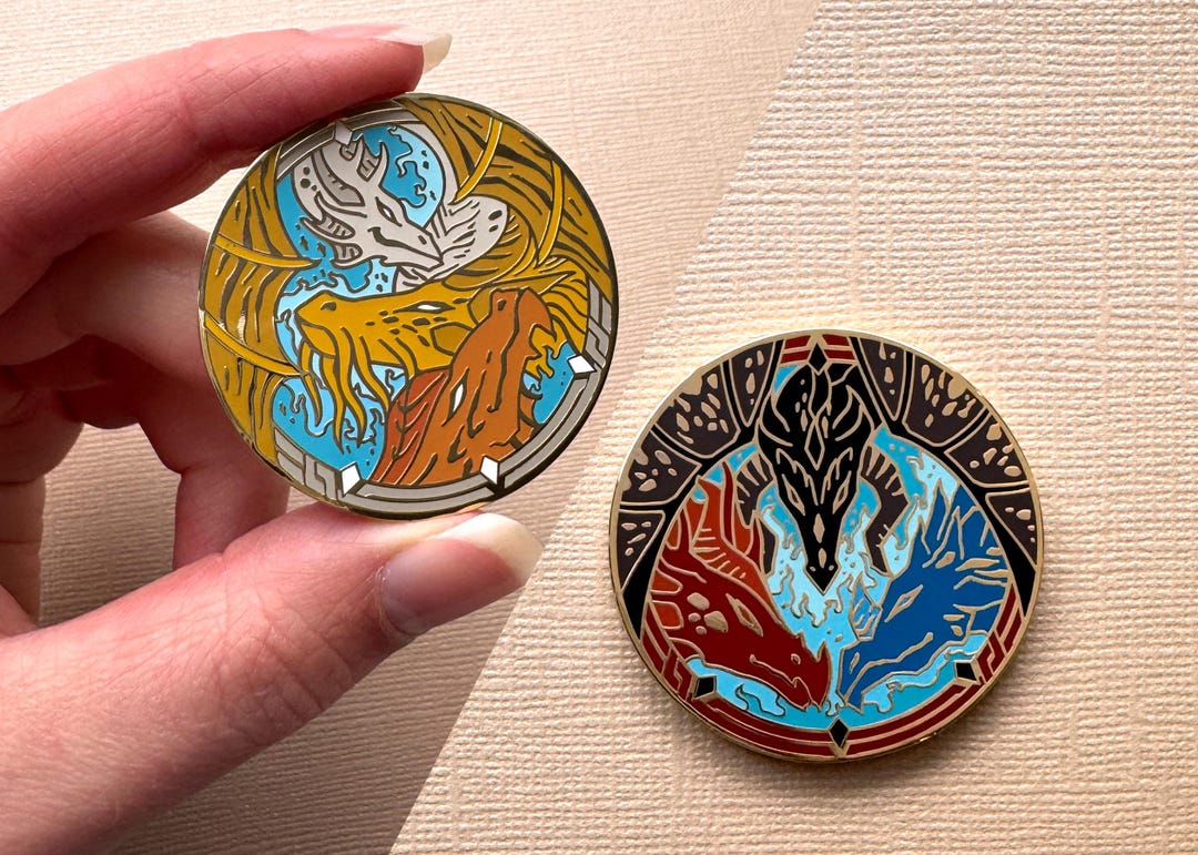 Metallic and Chromatic Dragons Good/evil Challenge Coin D2 - Etsy
