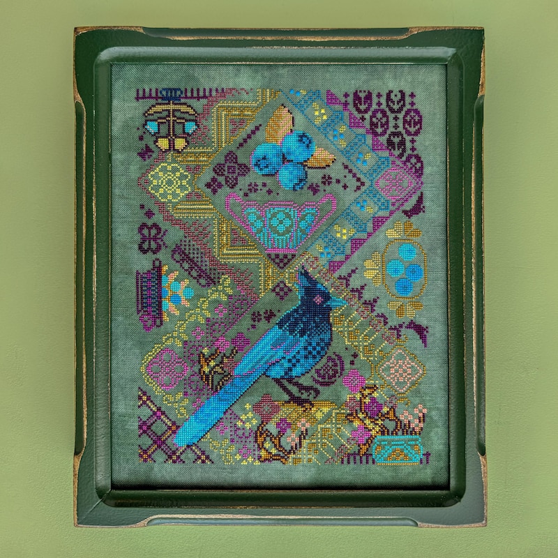 Green Cross Stitch Floral - Etsy