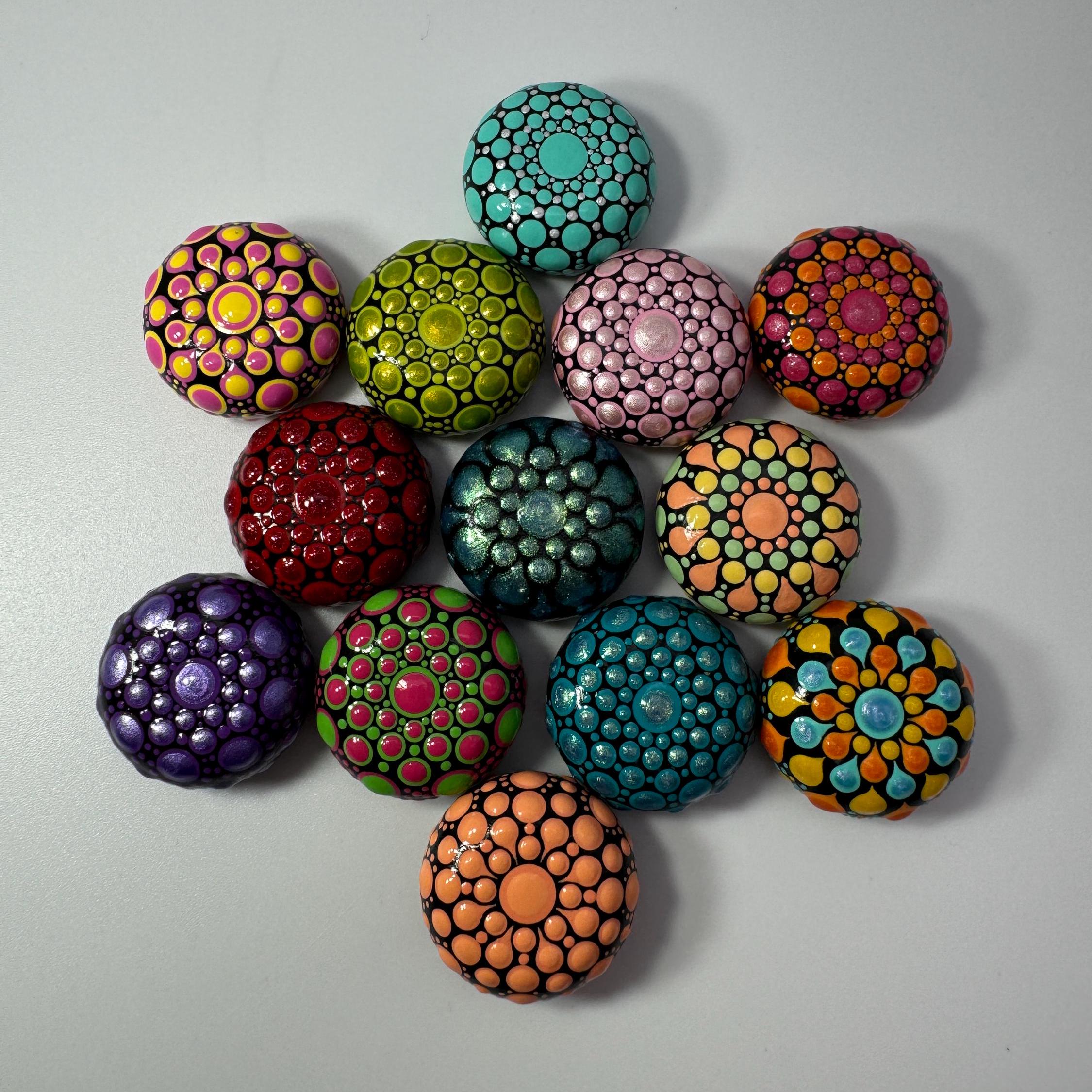 Mini Mandala Stones Pocket Rocks Anxiety Stones Worry Stones Painted ...