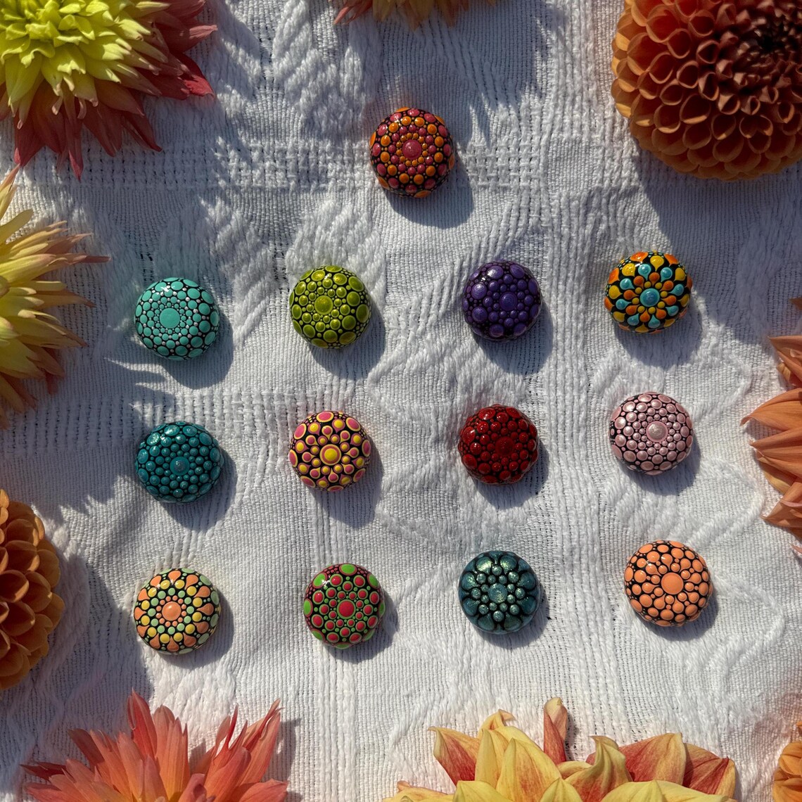 Mini Mandala Stones Pocket Rocks Anxiety Stones Worry Stones Painted ...