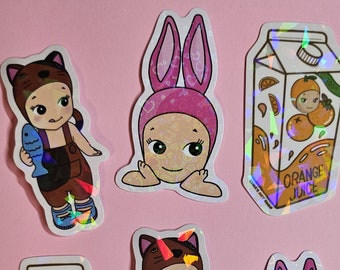 Sheep Sonny Angel Stickers Cute Sparkle Holographic Sticker Best Friend ...