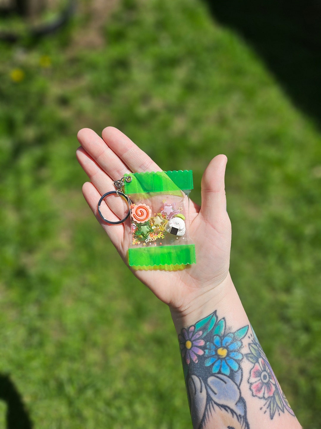 Onigiri Naruto Star / Green Yellow / Cute ''candy'' Shaker Keychain ...
