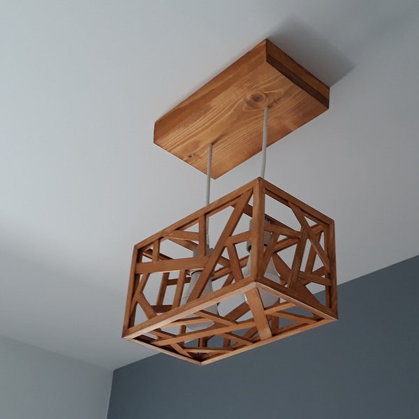 Wooden Hanging Lamp - Etsy