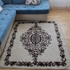 Shag Rug, Bulgarian Rug 5x7 White Rug-azilal Rug-berber Rug-boho Rug ...