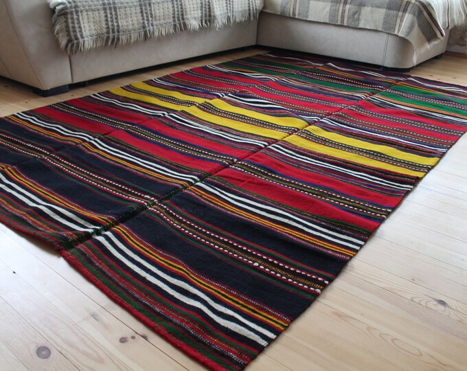 Large Green Brown Bulgarian Pure Wool Blanket Throw - Etsy