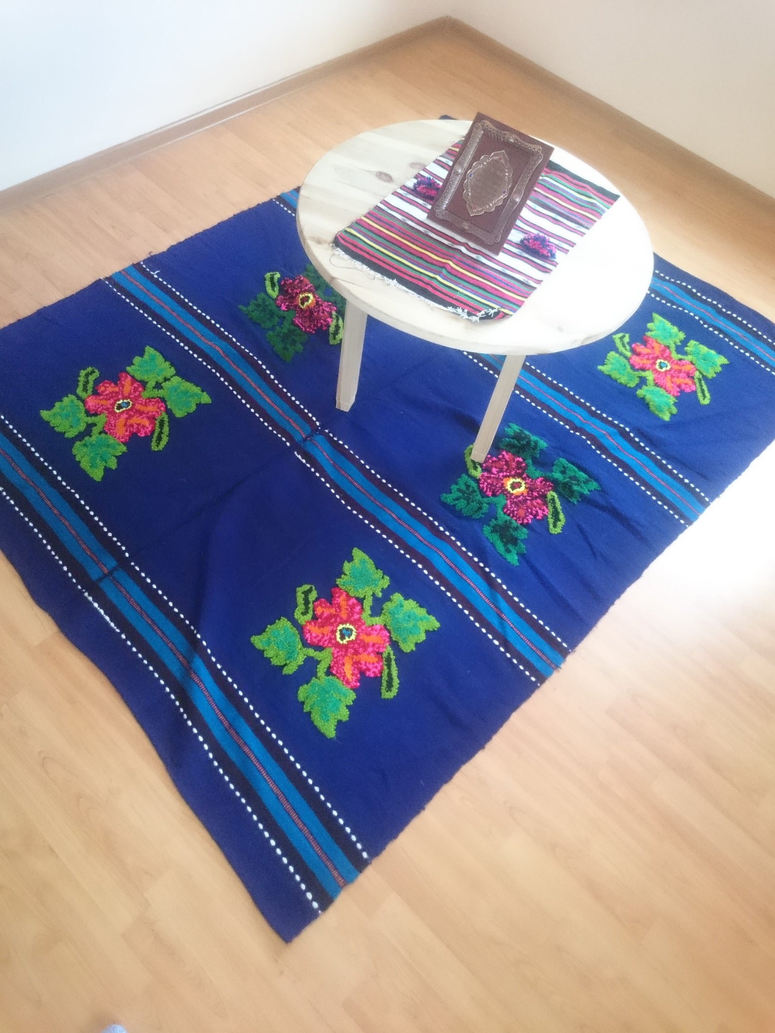 Wool Rug 5x7 Blue Rug Colorful Rug Tribal Rug Wool Rug Shag - Etsy