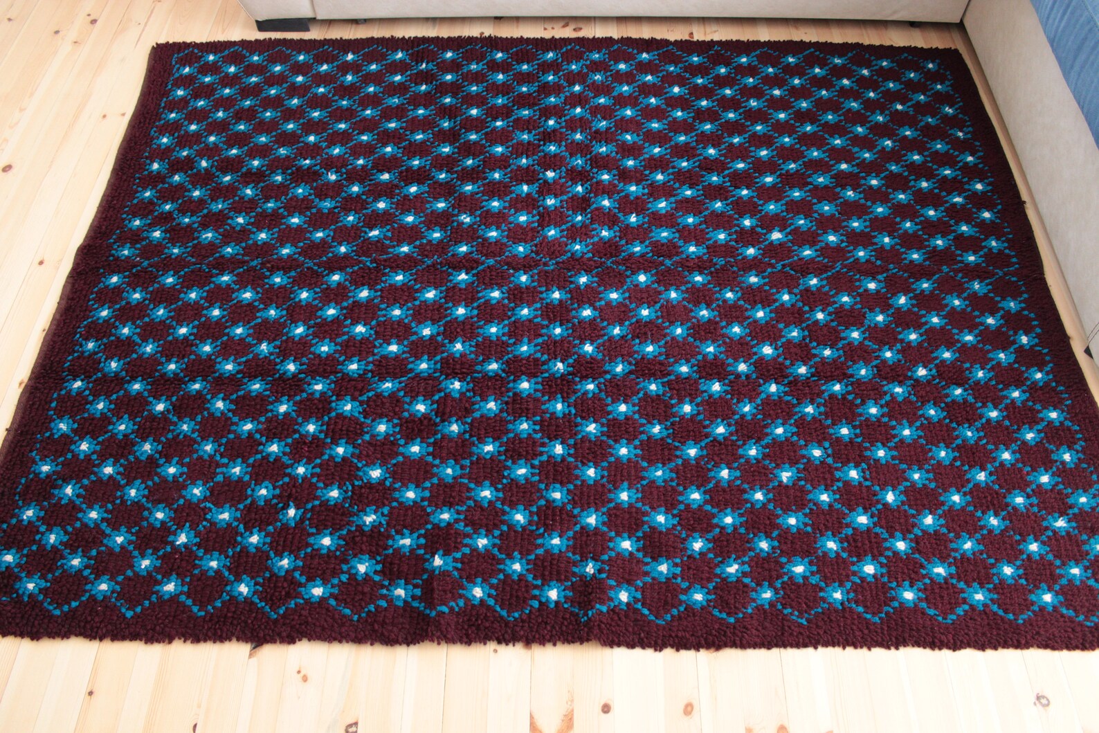 Shag Rug Black and Blue Rug 5x7 Rug Azilal Rug Berber Rug Area | Etsy