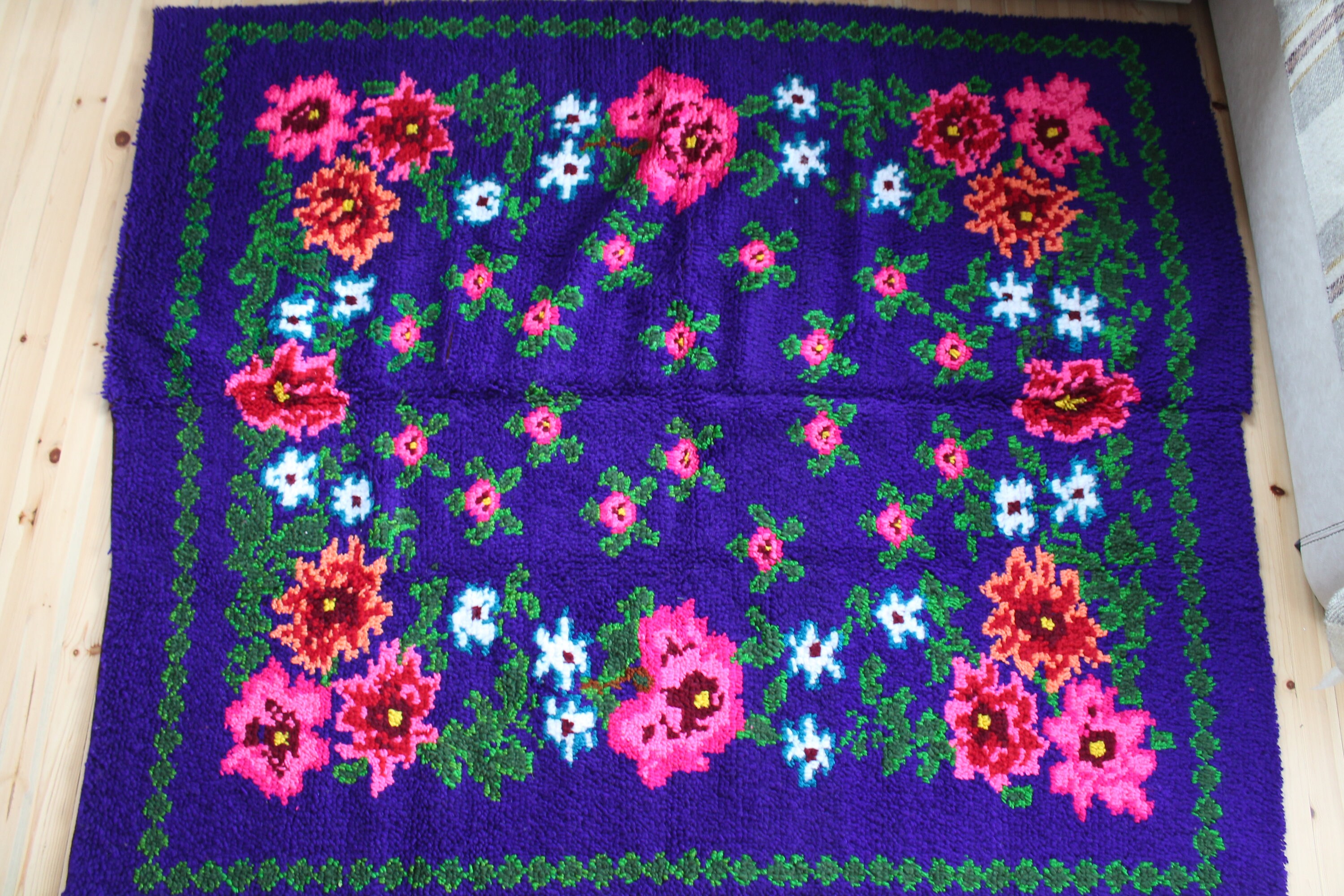 Bulgarian Woolen Blanket Rug Sheep Wool. Hand Woven Frieze. | Etsy