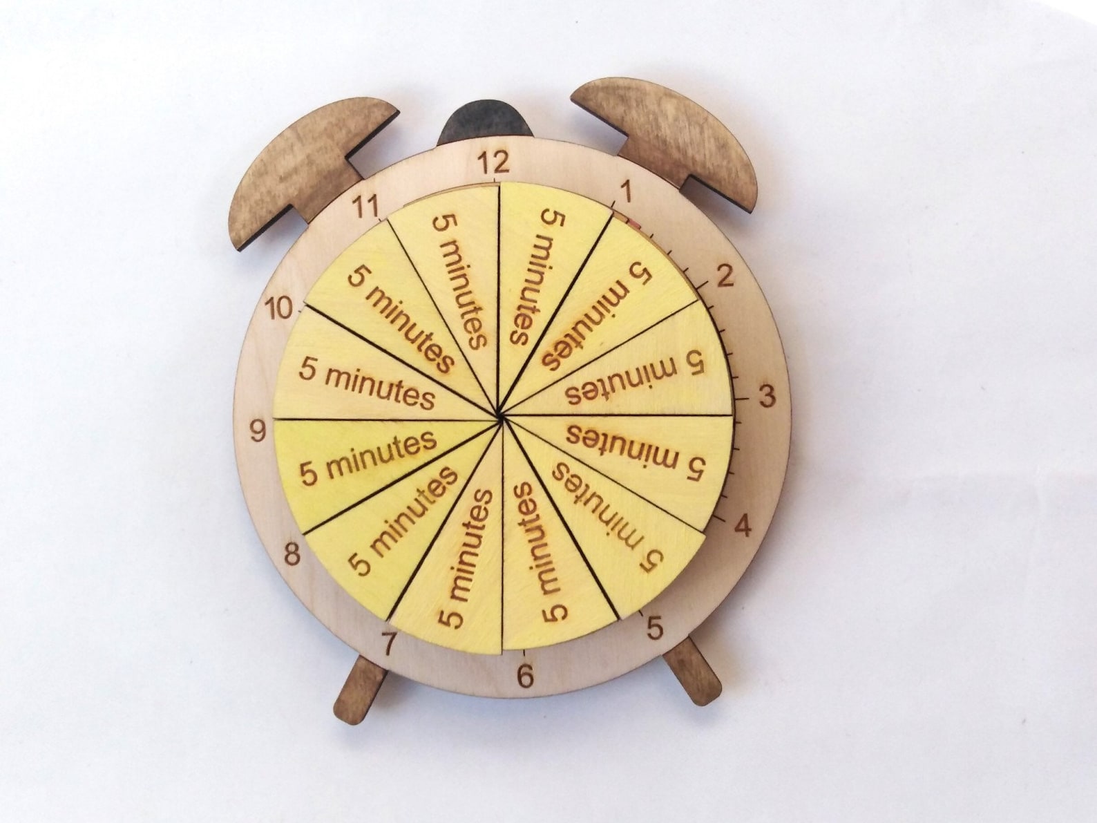 Wooden Learning Time Clock Time Fraction Learning Set Wooden Toy Clock ...
