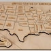 United States Wooden Puzzle Map With Capital City Under/ USA Map Puzzle ...