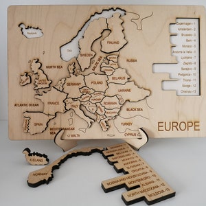 Europe Map With Capitals Under, Europe Wooden Map Puzzle, Europe Home ...