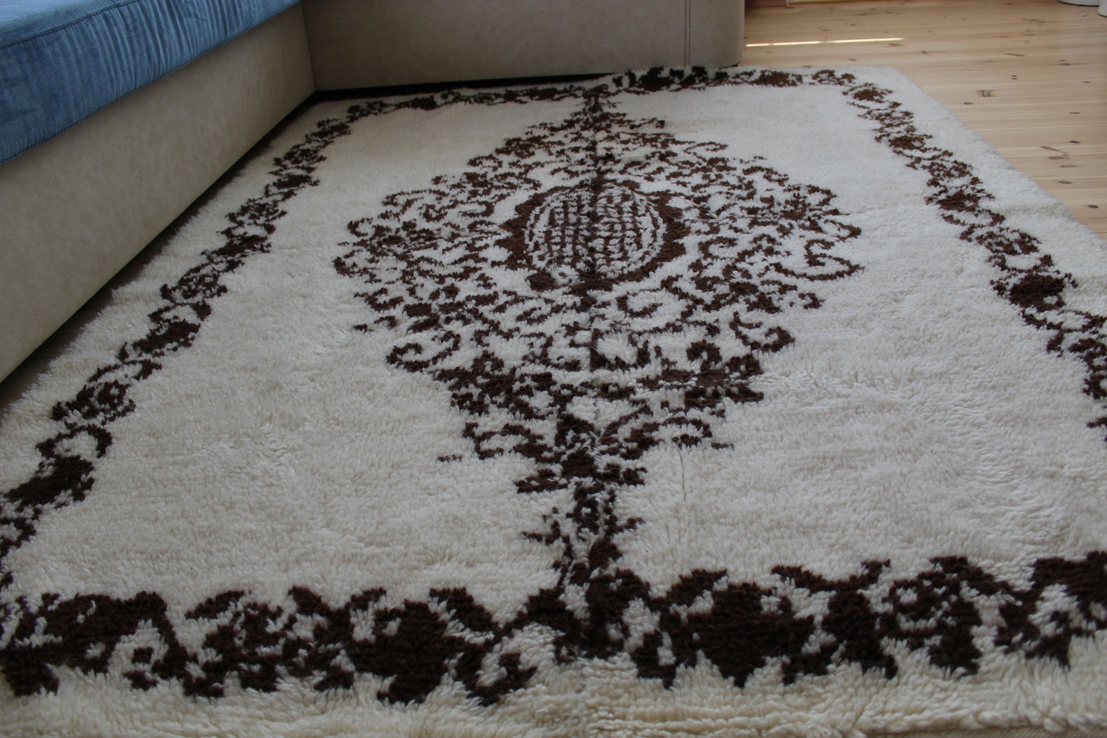 Shag Rug Bulgarian Rug 5x7 White Rug-azilal Rug-berber - Etsy