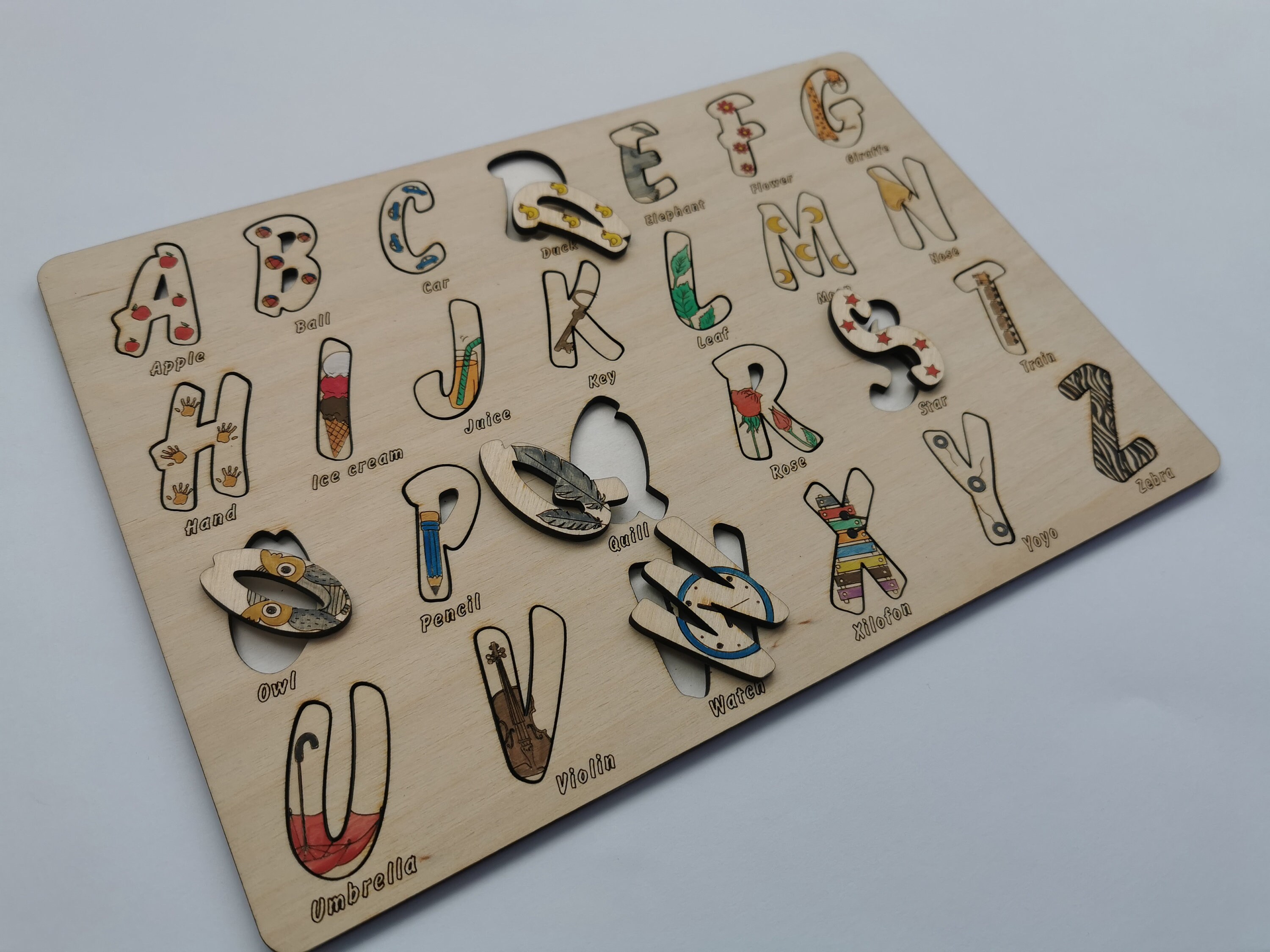 Wooden Alphabet Puzzle/ ABC Puzzle/ Montessori Toy/ Wood - Etsy UK