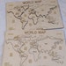 World Wooden Puzzle Map With Borders Countries Under/ World Map Puzzle ...
