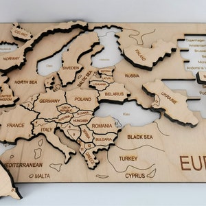 Europe Map With Capitals Under, Europe Wooden Map Puzzle, Europe Home ...