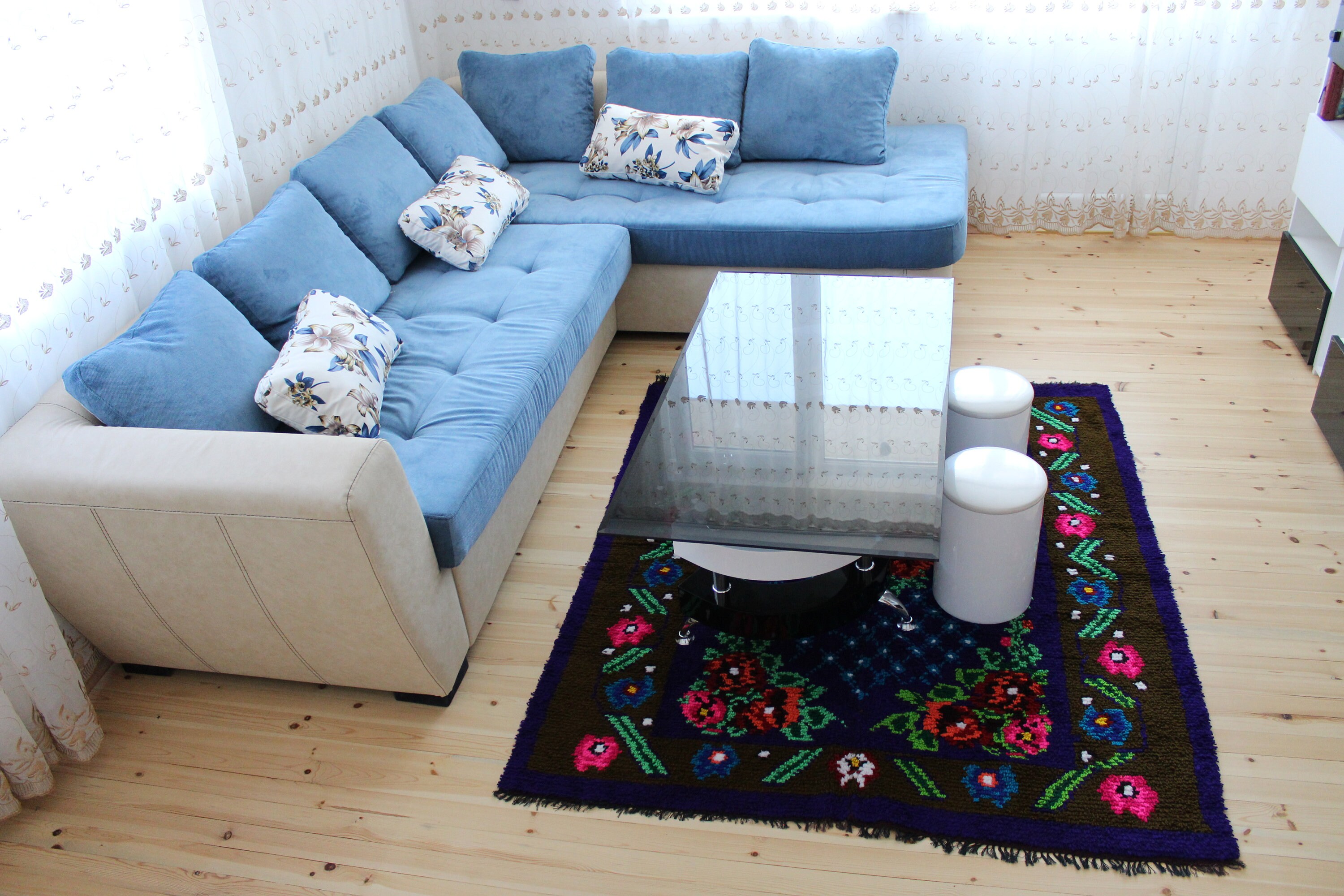 Bulgarian Rugextra Thick Comfy 5x6 100% Organic Woolblue | Etsy