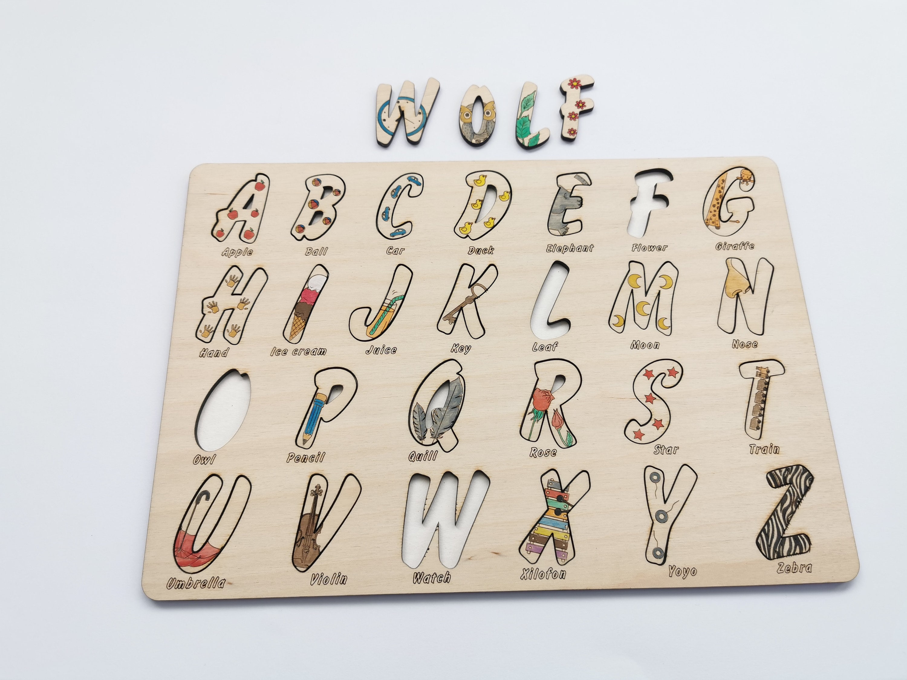 Wooden Alphabet Puzzle/ ABC Puzzle/ Montessori Toy/ Wood - Etsy Australia