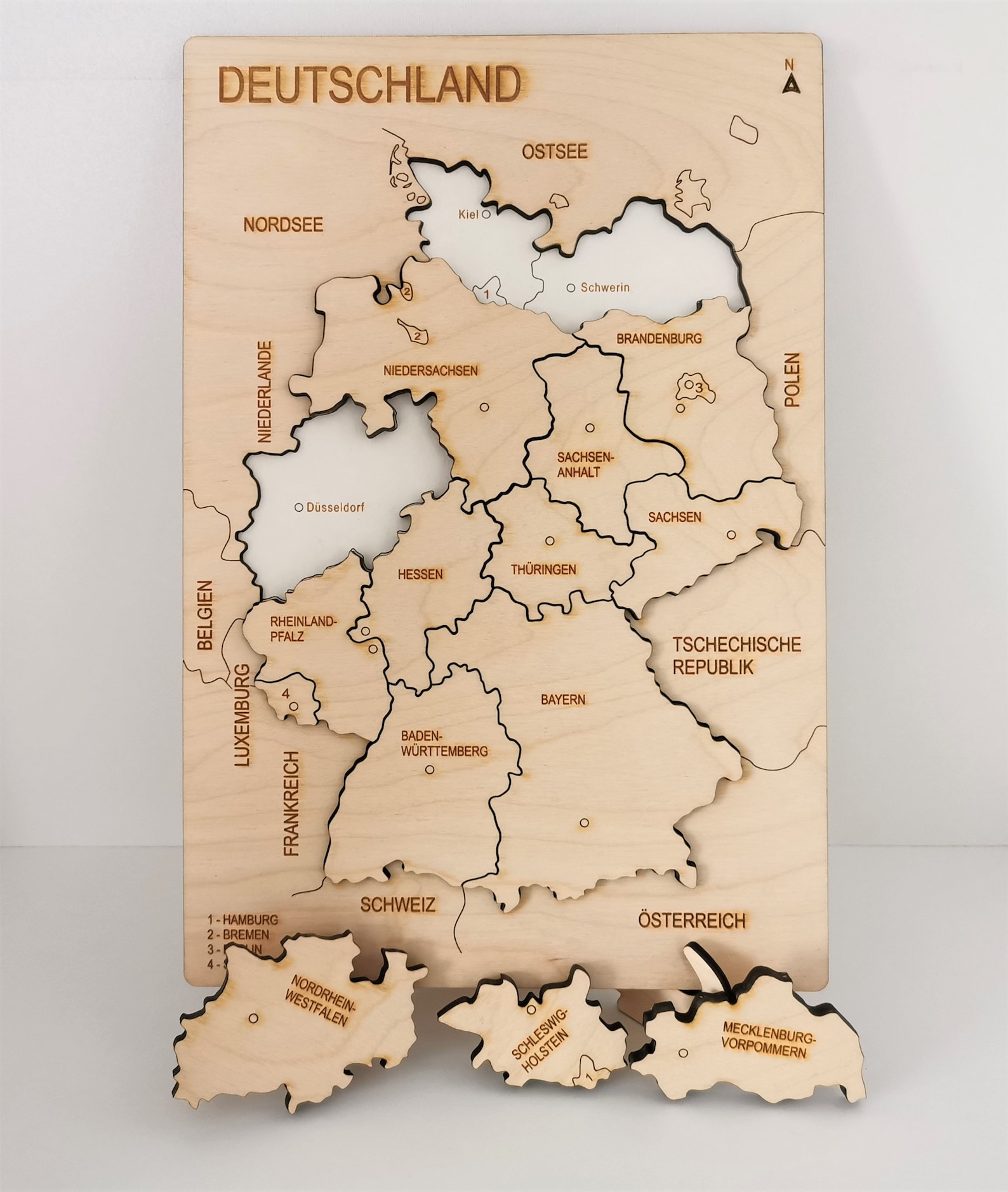 Germany Map Germany Wooden Map Puzzle Germany Home Decor | Etsy