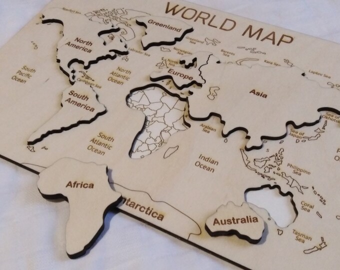 World Map Puzzle Naming the Countries and Their Geographical Location ...