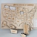 United States Wooden Puzzle Map With Capital City Under/ USA Map Puzzle ...