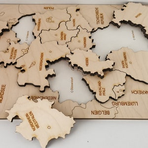 Germany Map, Germany Wooden Map Puzzle, Germany Home Decor, Laser Cut ...