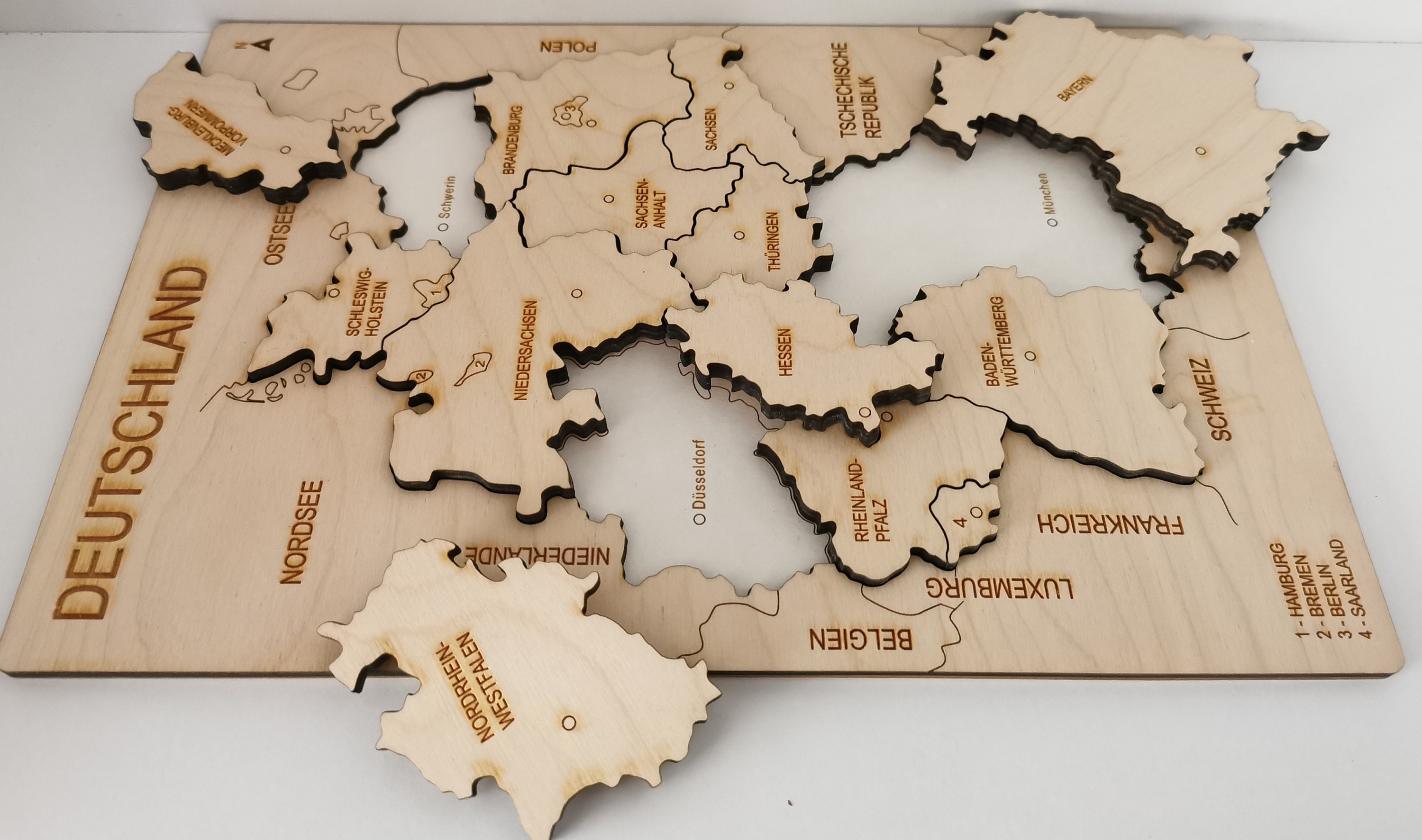 Germany map Germany wooden map puzzle Germany home decor | Etsy