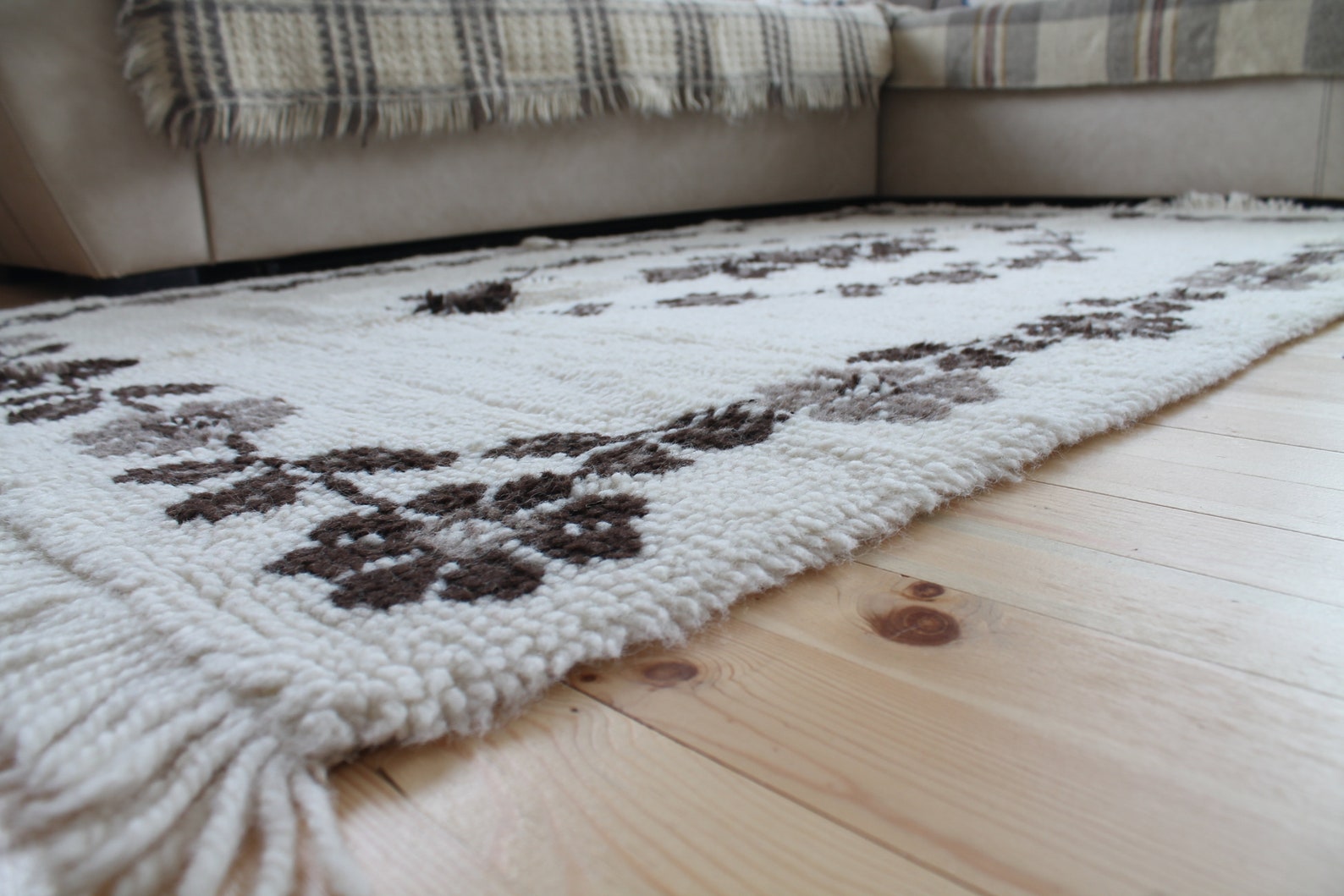 Shag Rug Vintage Hand Woven Wool Blanket. Woolen Blanket - Etsy