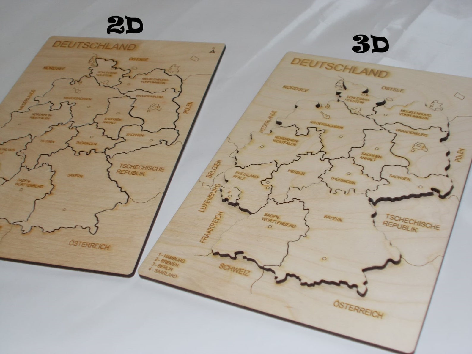 Germany Map, Germany Wooden Map Puzzle, Germany Home Decor, Laser Cut ...