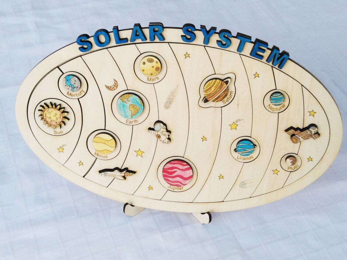 Solar System Puzzle Kids Toys Solar System Puzzle Wooden - Etsy
