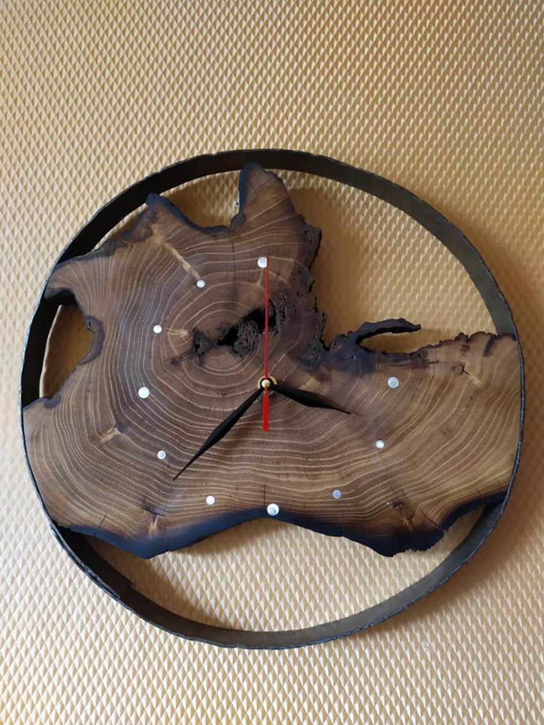 Wood Wall Clock Unique Clock Wooden Clocktree Slice Clock - Etsy